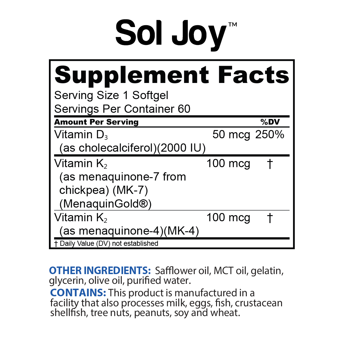 Sol Joy™ — High-Potency Vitamin D3 and K2 Supplement | BioTRUST